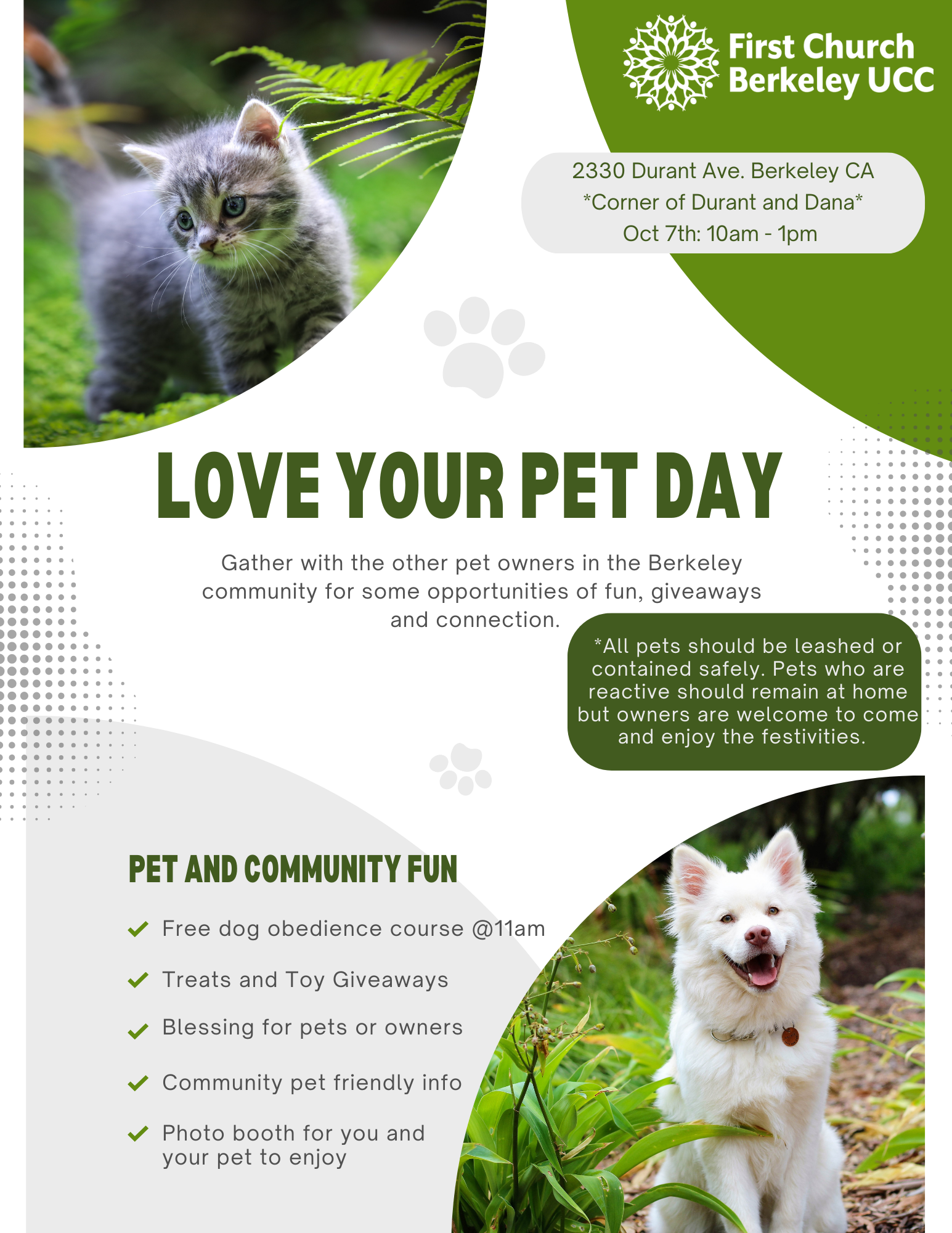 Love Your Pet Day - First Church Berkeley UCC